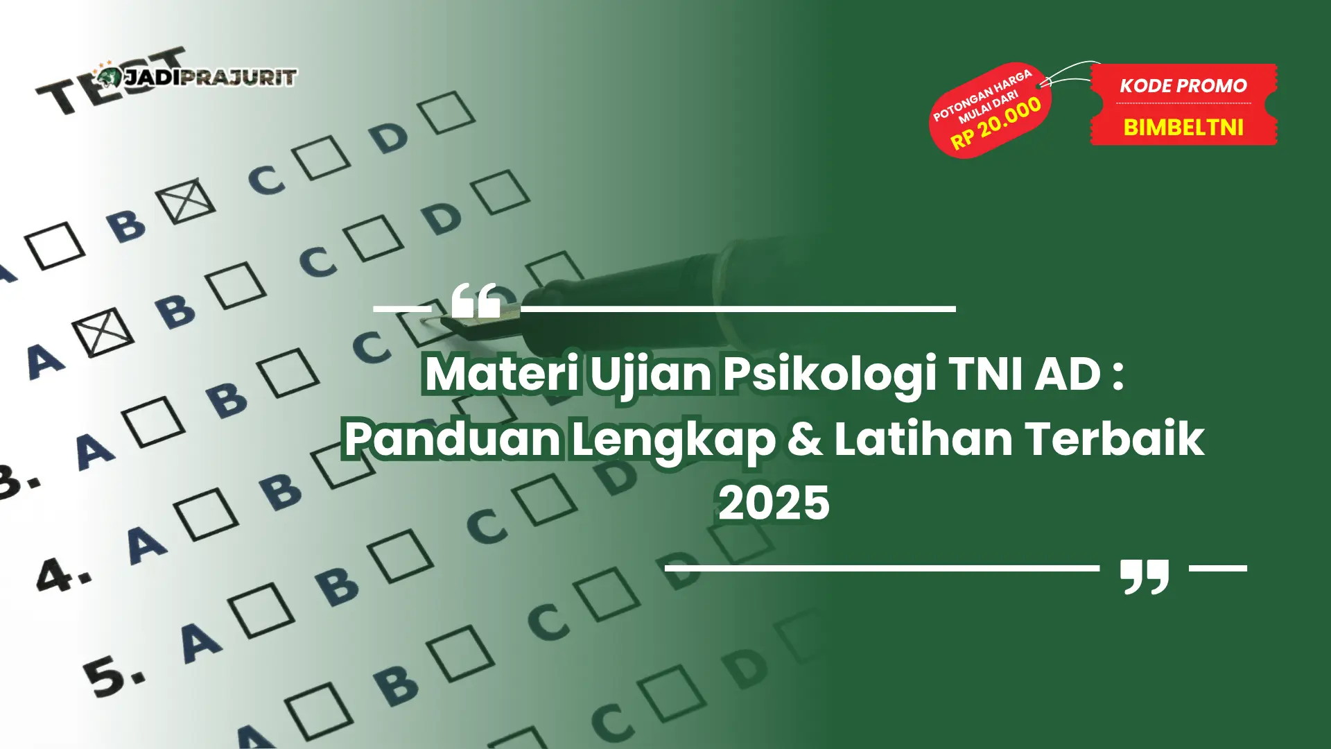 Materi Ujian Psikologi TNI AD : Panduan Lengkap & Latihan Terbaik 2025 ...